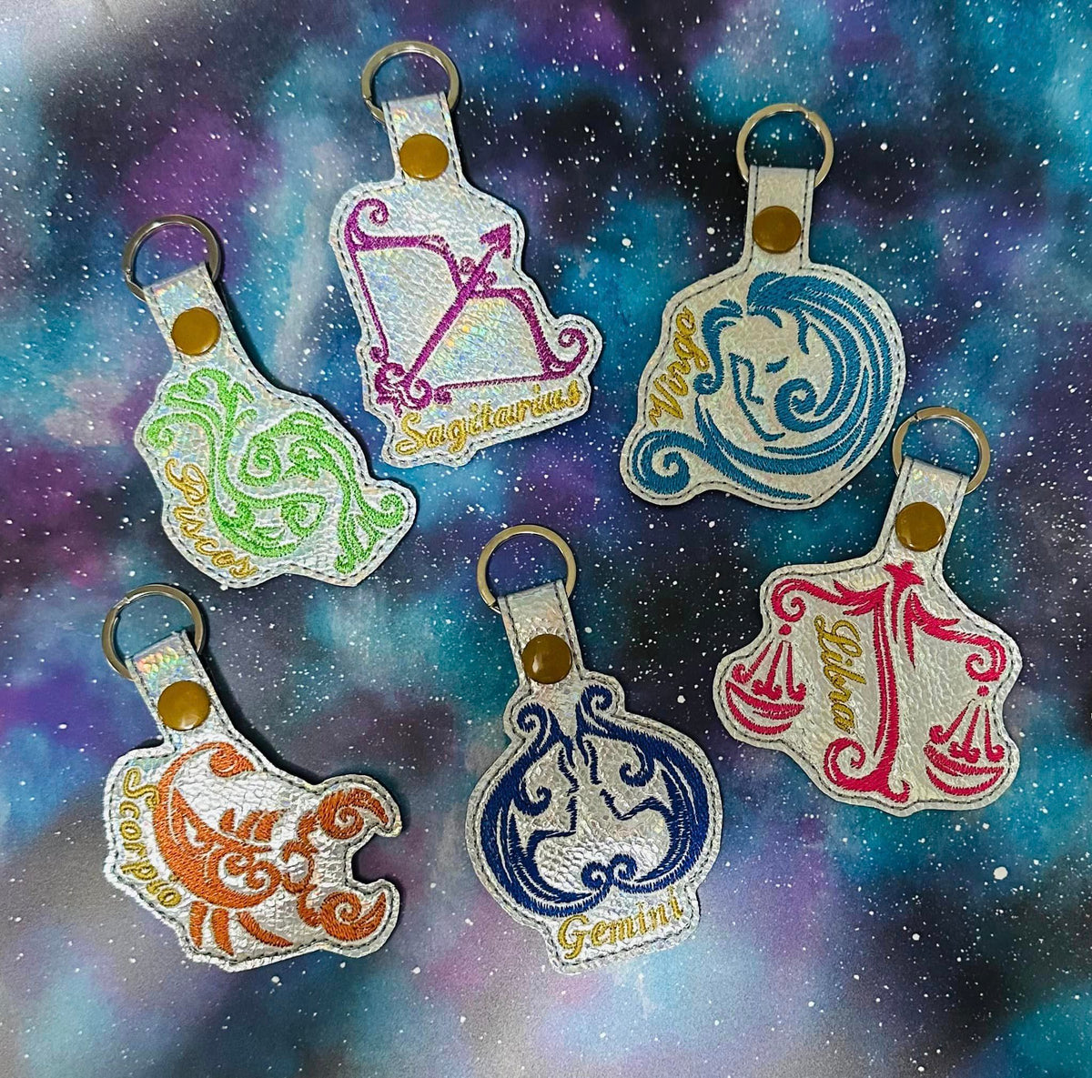 ITH Digital Embroidery Patterns for Bundle Set of 12 Zodiac Sign Snap ...