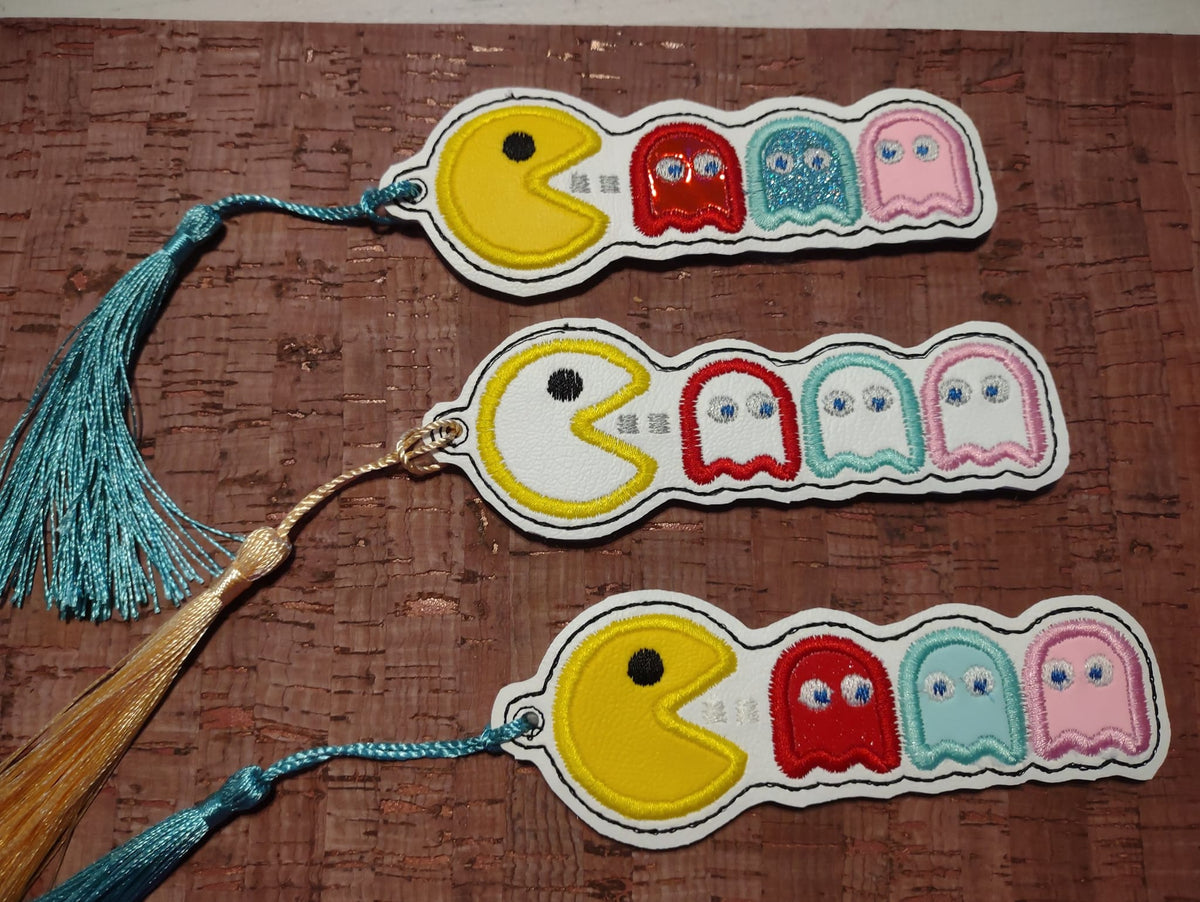 ITH Digital Embroidery Pattern for Pac Man Bookmark / Key Chain, 4X4 H ...