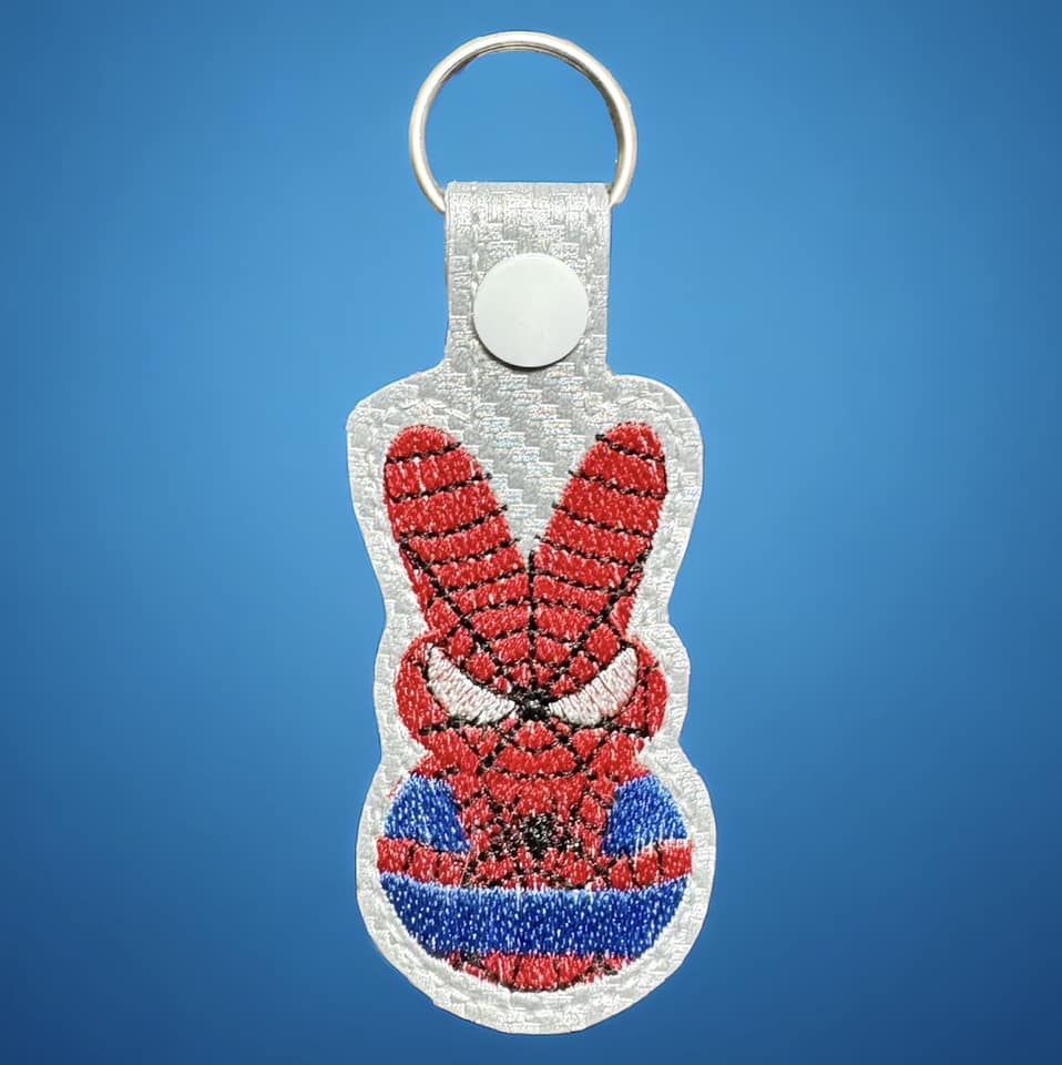 ITH Digital Embroidery Pattern for Spiderman Peep Snap Tab / Key Chain ...