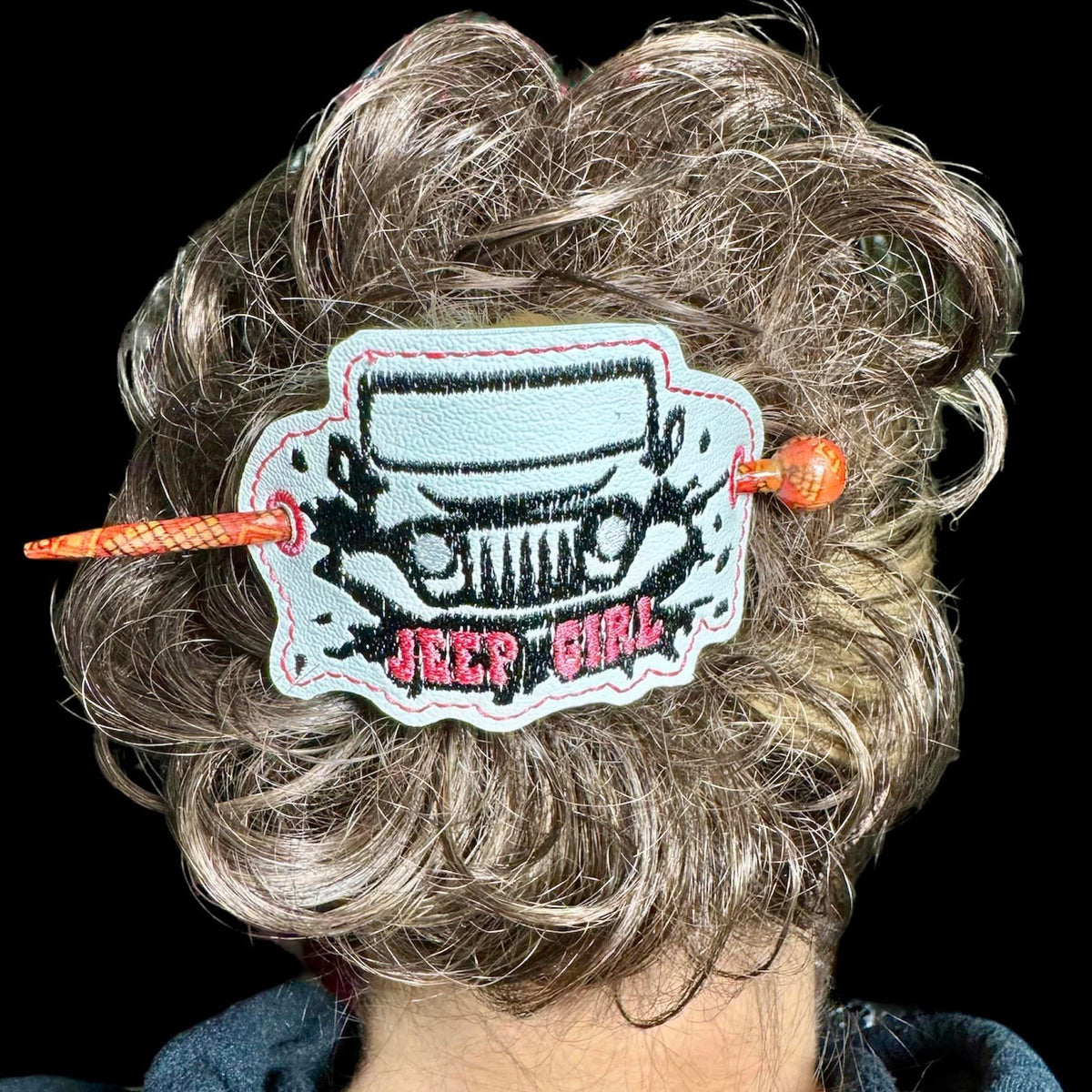 ITH Digital Embroidery Pattern for Jeep Girl Hair Bun Holder, 4X4 Hoop ...