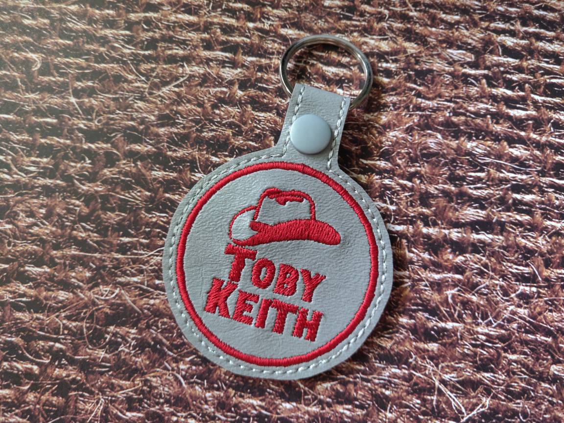 ITH Digital Embroidery Pattern for Toby Keith Snap Tab / Keychain, 4X4 ...