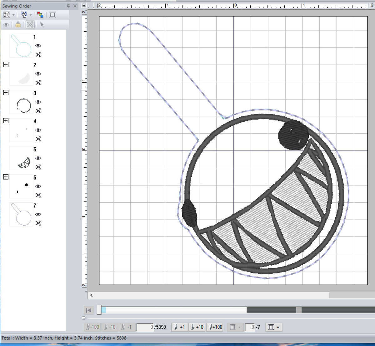 ITH Digital Embroidery Pattern for ADC Bubble Snap Tab / Keychain, 4X4 ...