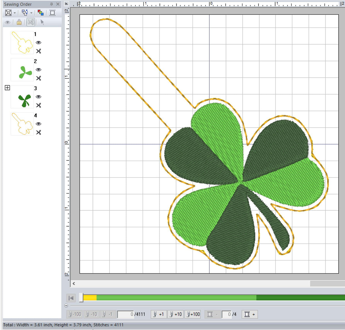 ITH Digital Embroidery Pattern for Dual Color Shamrock Snap Tab / Keyc ...