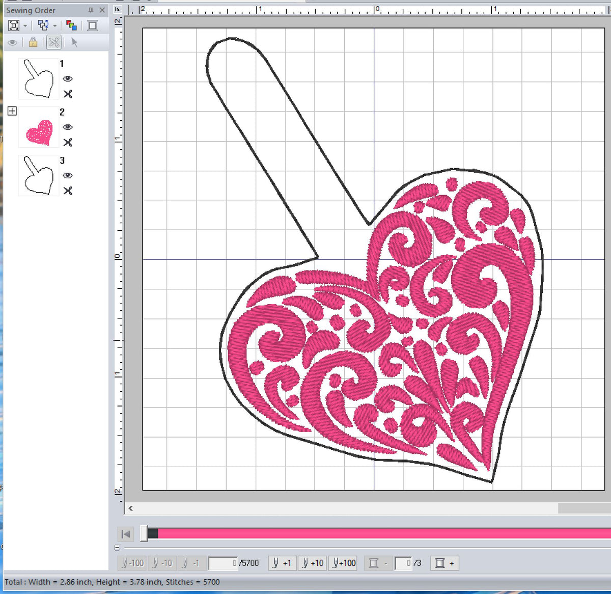 ITH Digital Embroidery Pattern for Filigree Heart 3 Snap Tab / Keychai ...