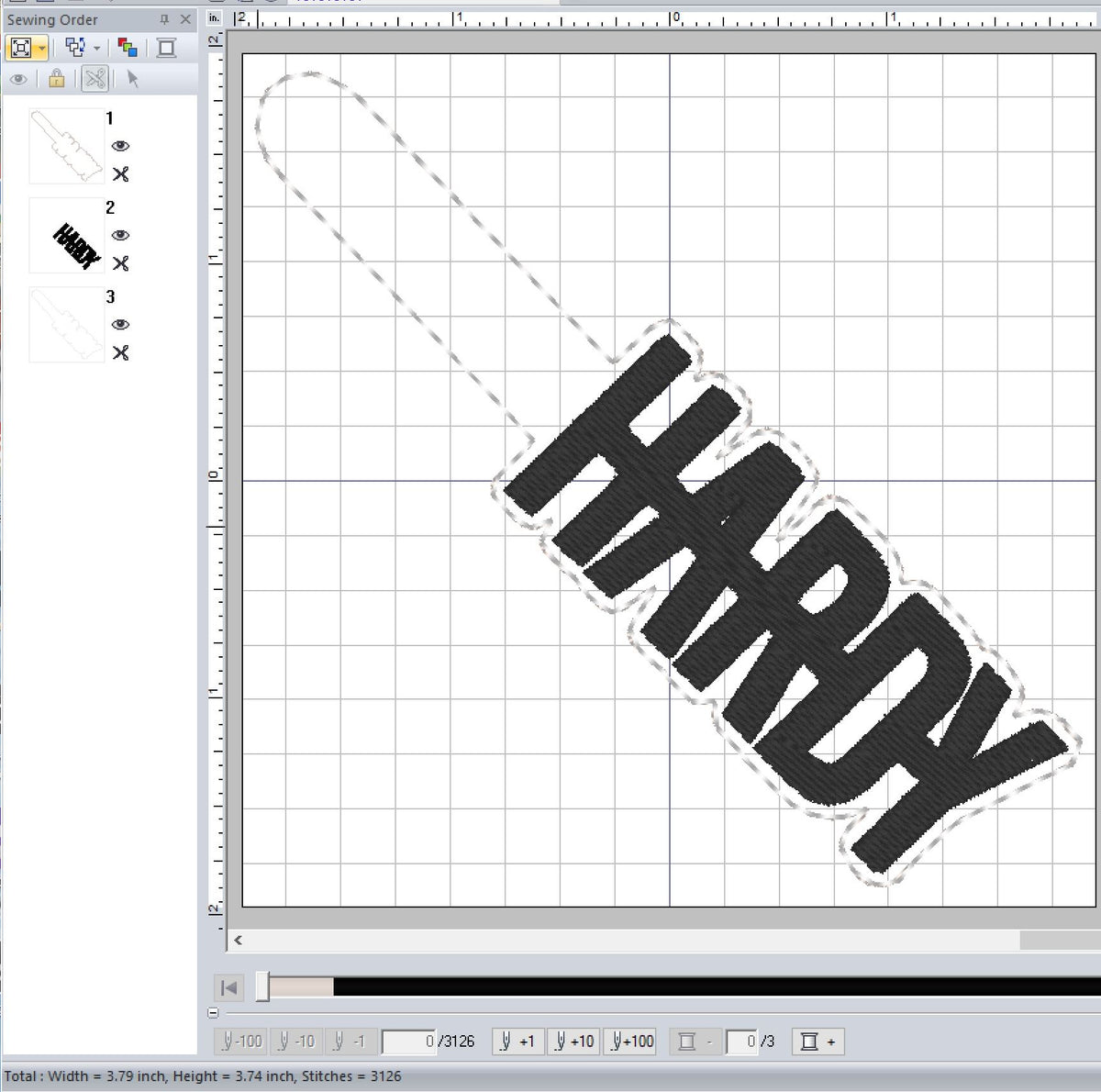 ITH Digital Embroidery Pattern for Hardy Snap Tab / Keychain, 4X4 Hoop ...