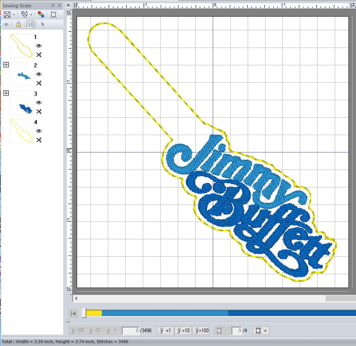 ITH Digital Embroidery Pattern for Jimmy Buffett Snap Tab / Kaychain ...