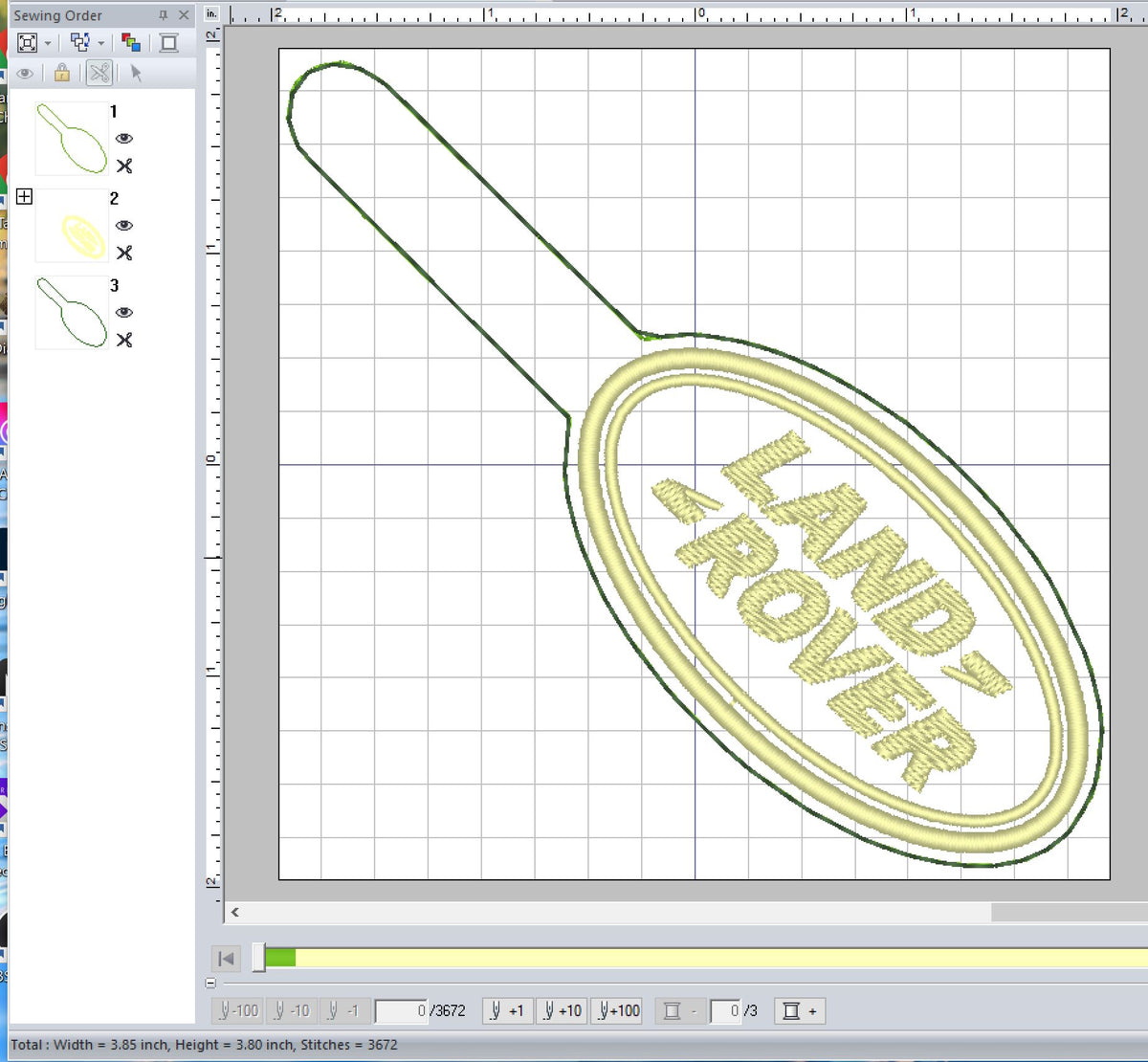ITH Digital Embroidery Pattern for Land Rover Snap Tab / Keychain, 4X4 ...