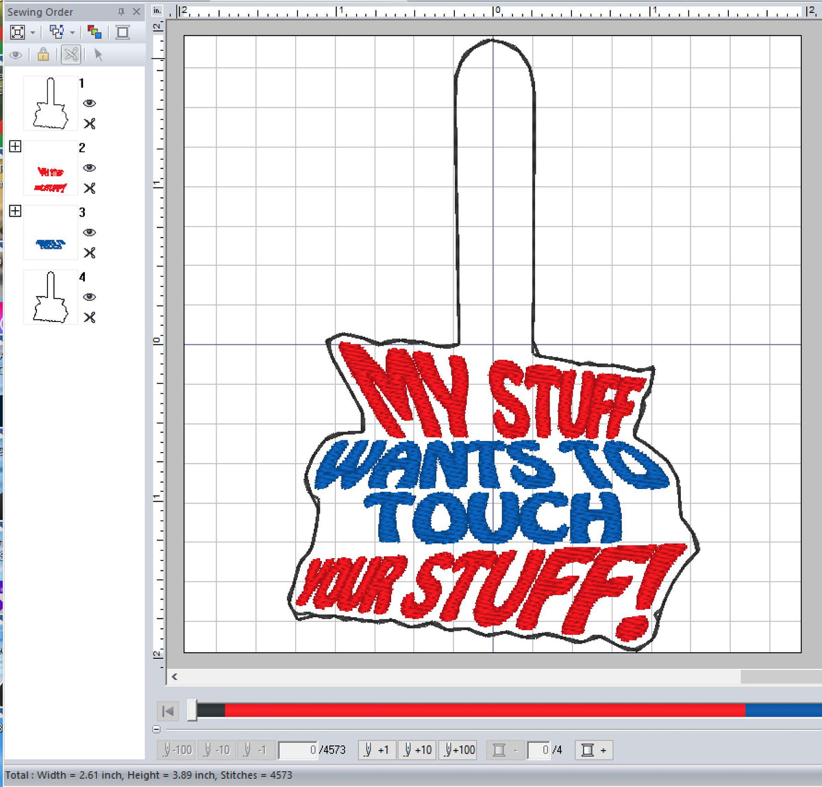 ITH Digital Embroidery Pattern for My Stuff Touch Your Stuff Snap Tab ...