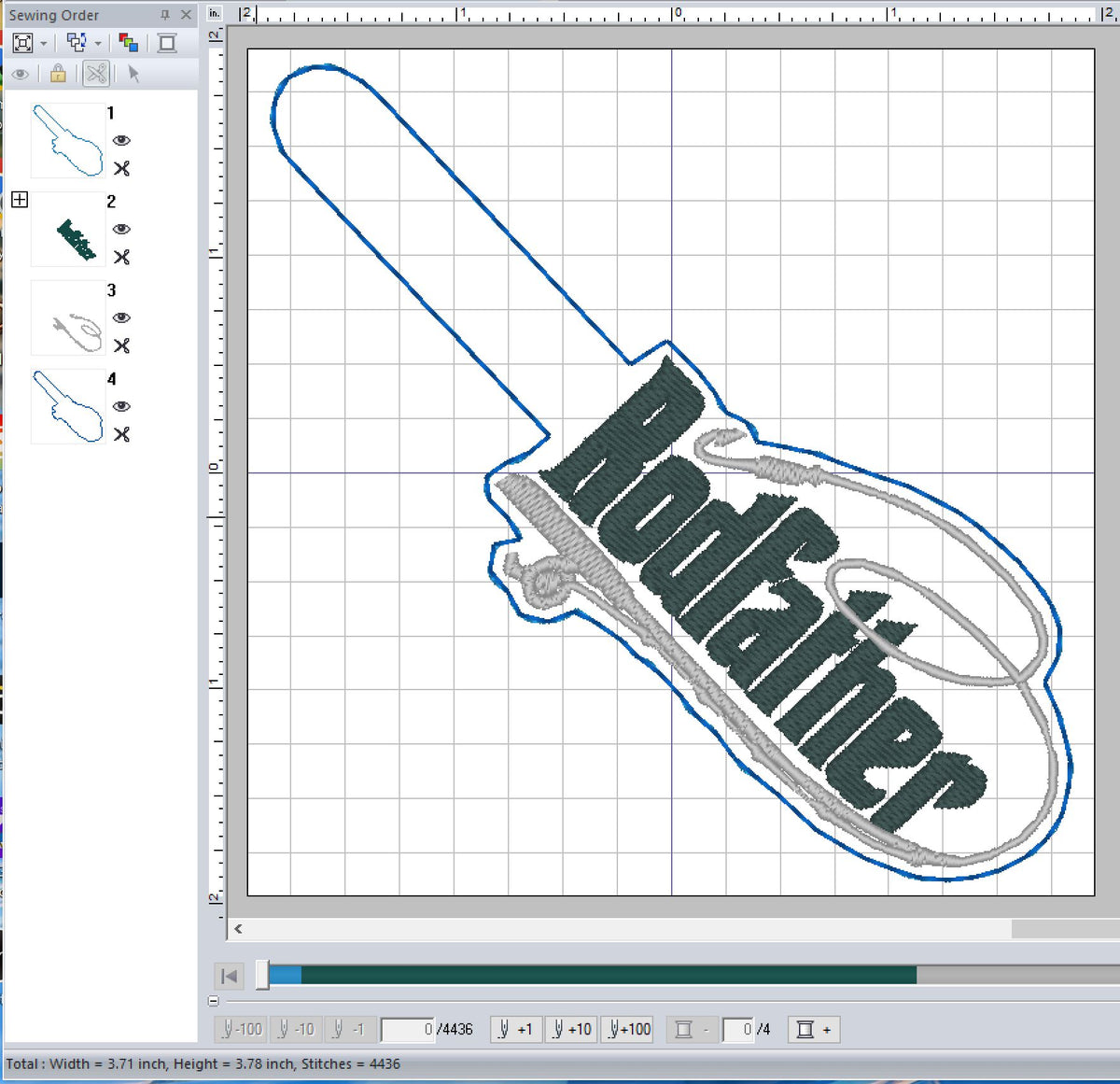 ITH Digital Embroidery Pattern for Rodfather Pole Snap Tab / Keychain ...