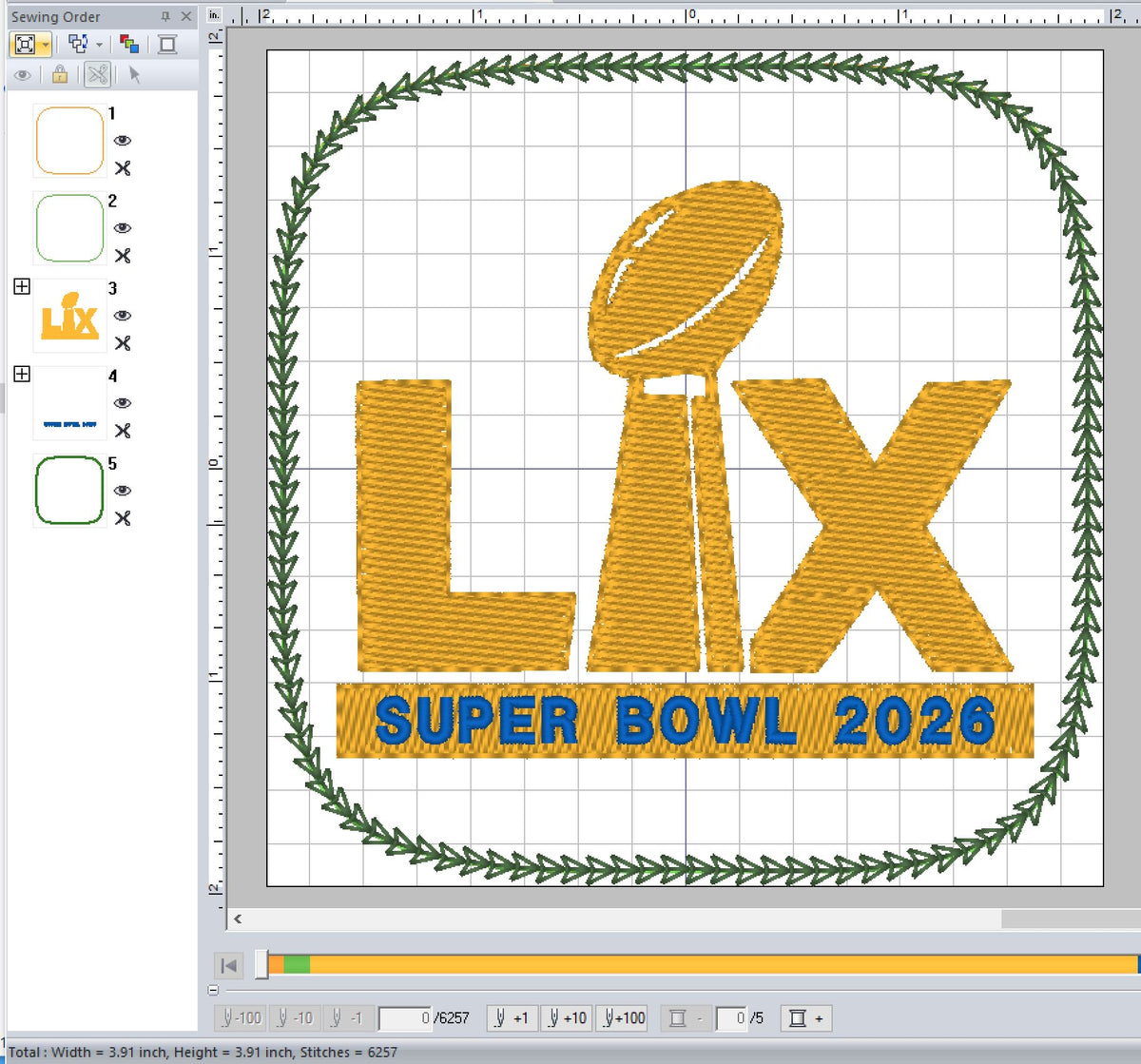 ITH Digital Embroidery Pattern for Super Bowl LX Coaster, 4X4 Hoop ...