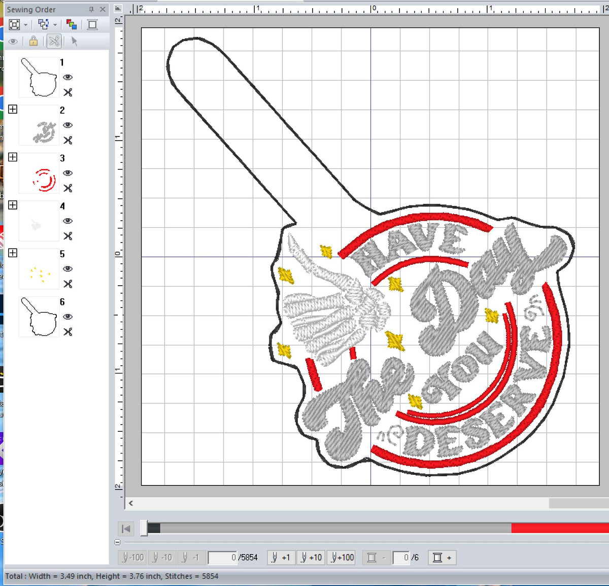 ITH Digital Embroidery Pattern for The Day You Deserve Snap Tab / Keyc ...