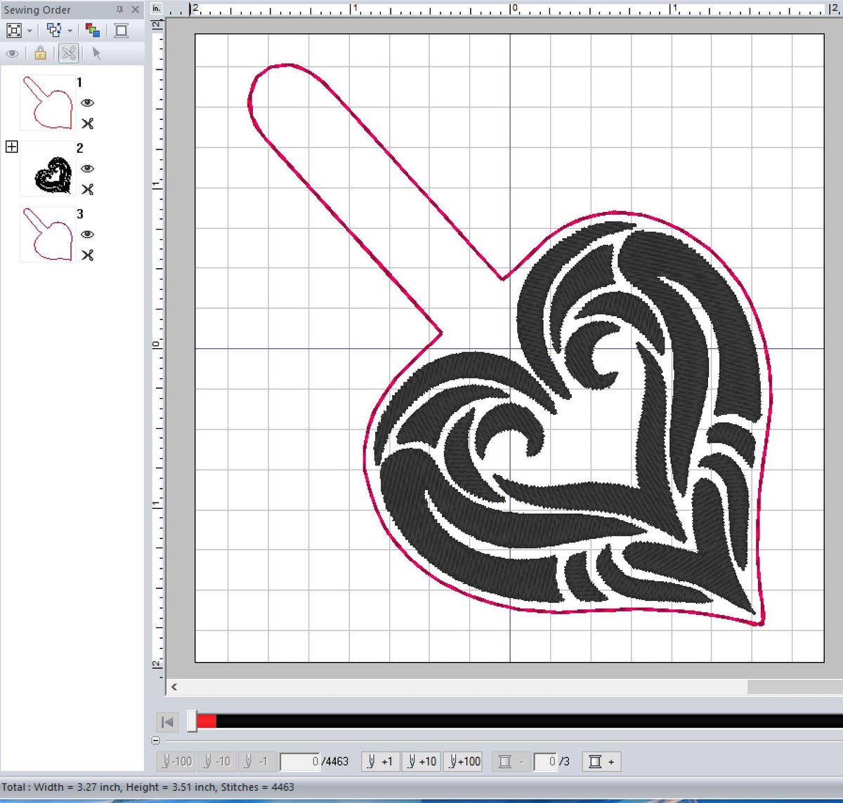 ITH Digital Embroidery Pattern for Tribal Heart 2 Snap Tab / Keychain ...