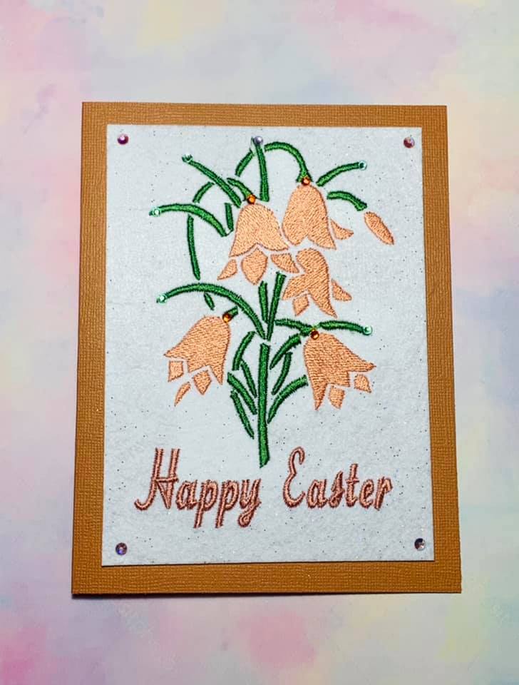 ITH Digital Embroidery Pattern for Happy Easter Lily Stand Alone, 5X7 ...