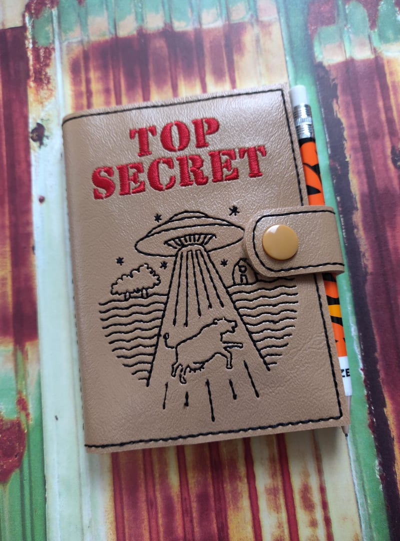 ITH Digital Embroidery Pattern for Top Secret Mini Comp Notebook with ...