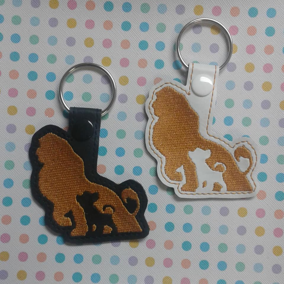 ITH Digital Embroidery Pattern for Lion Cub King Snap Tab / Key Chain ...