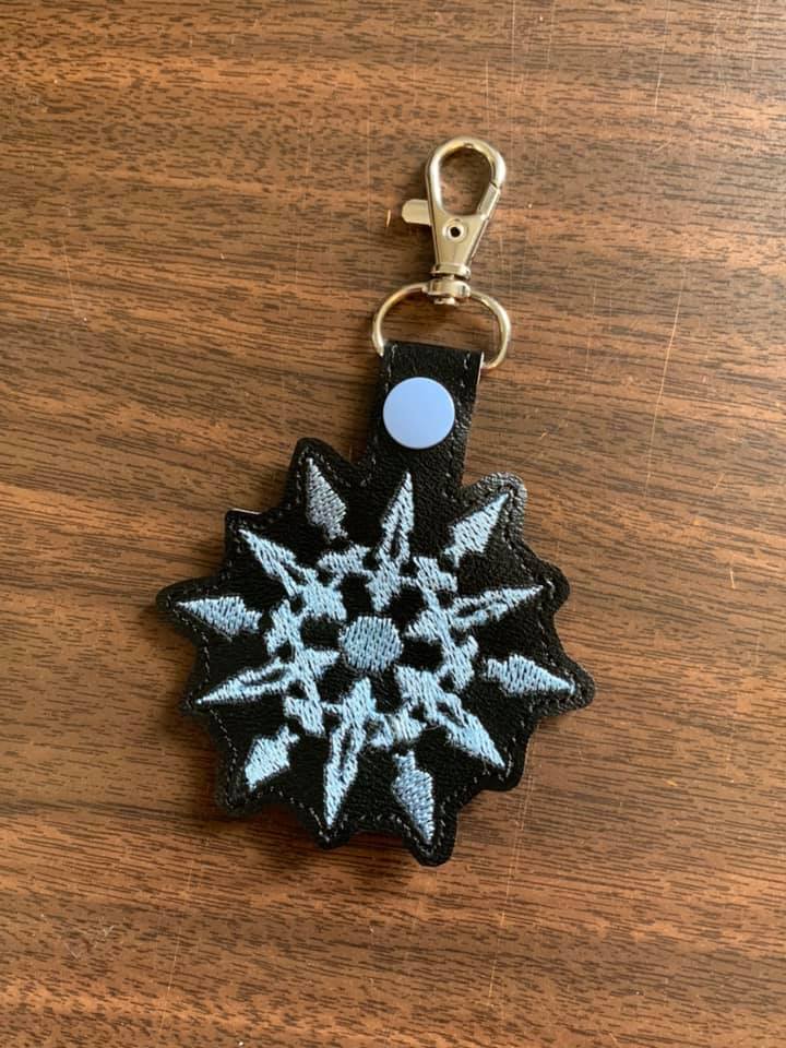 ITH DIgital Embroidery Pattern For RWBY Winter Snowflake Snap Tab / Ke ...