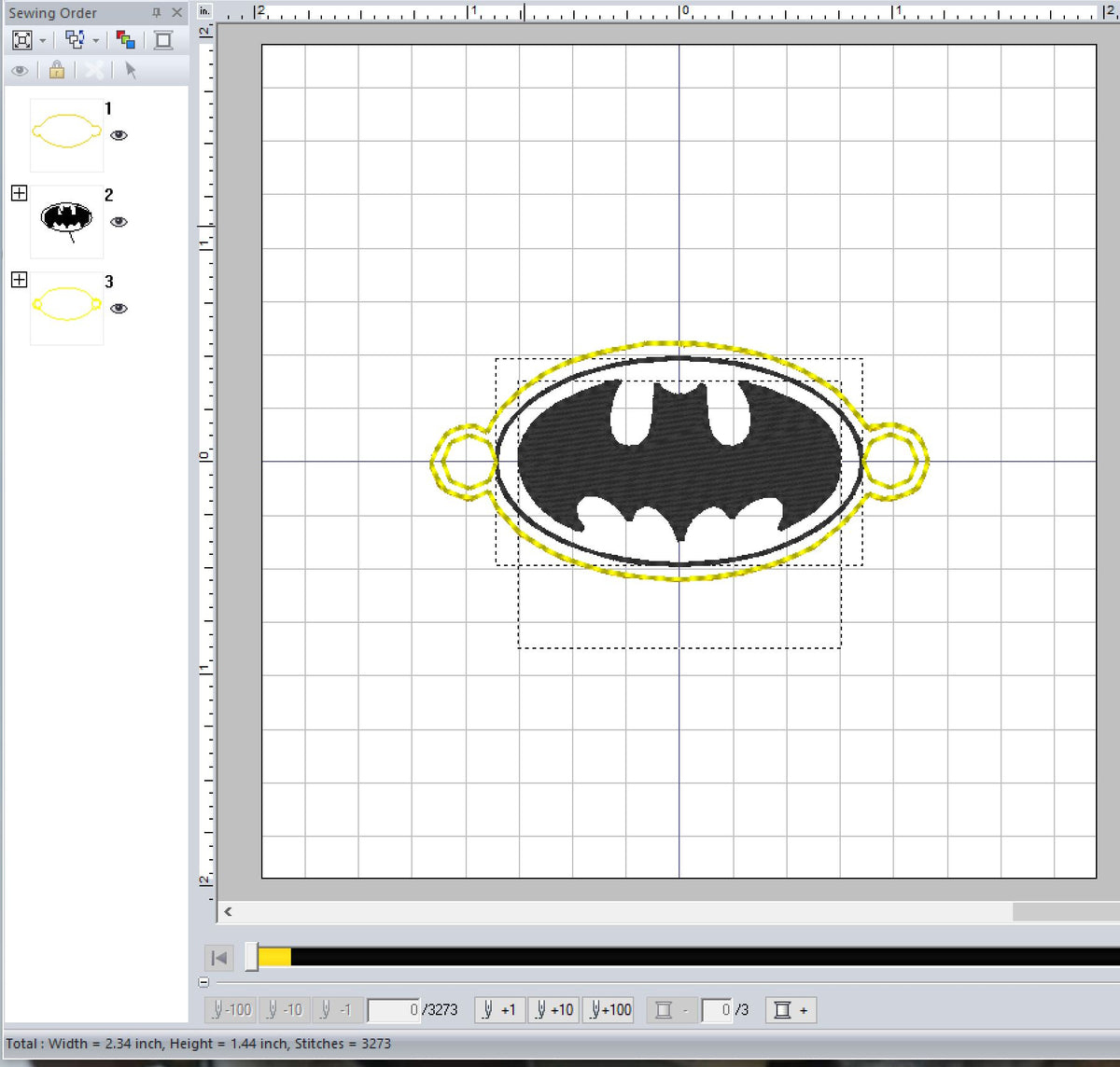 ITH Digital Embroidery Pattern for Bracelet Charm Batman, 2X2 Hoop ...