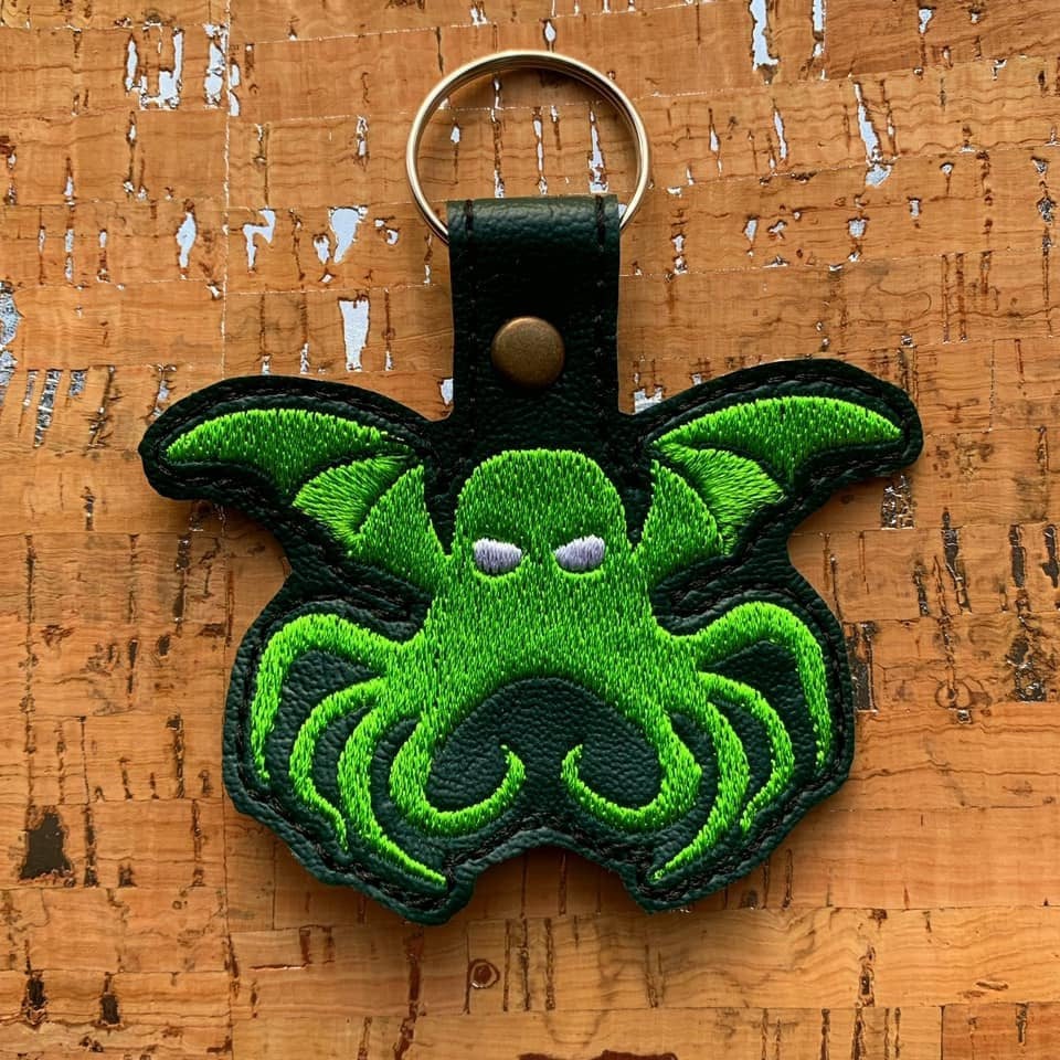 ITH Digital Embroidery Pattern for Cthulhu Snap Tab / Key Chain, 4x4 h ...
