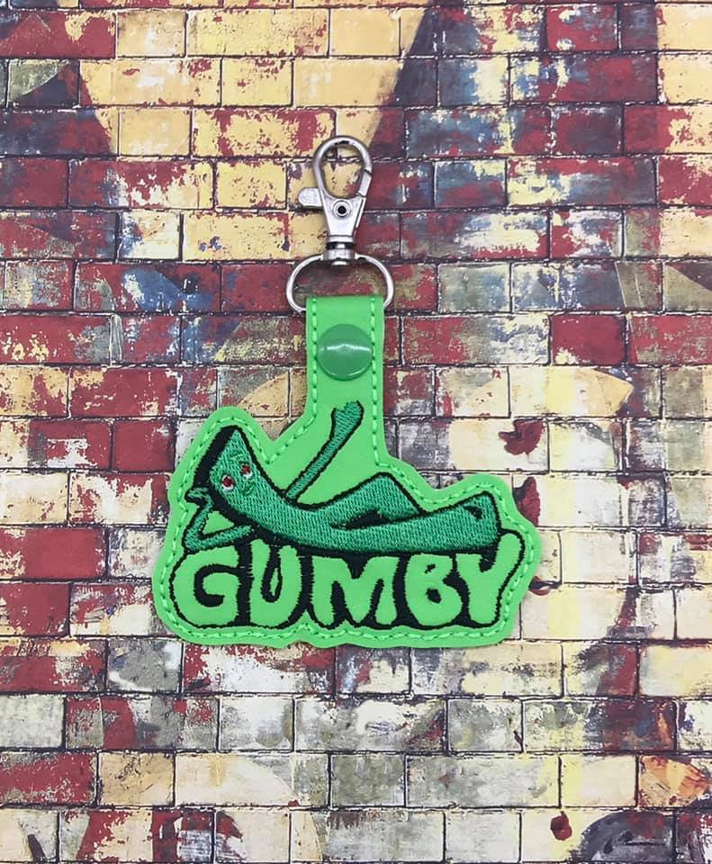 ITH Digital Embroidery Pattern for Gumby on Word Outline Snap Tab / Ke ...